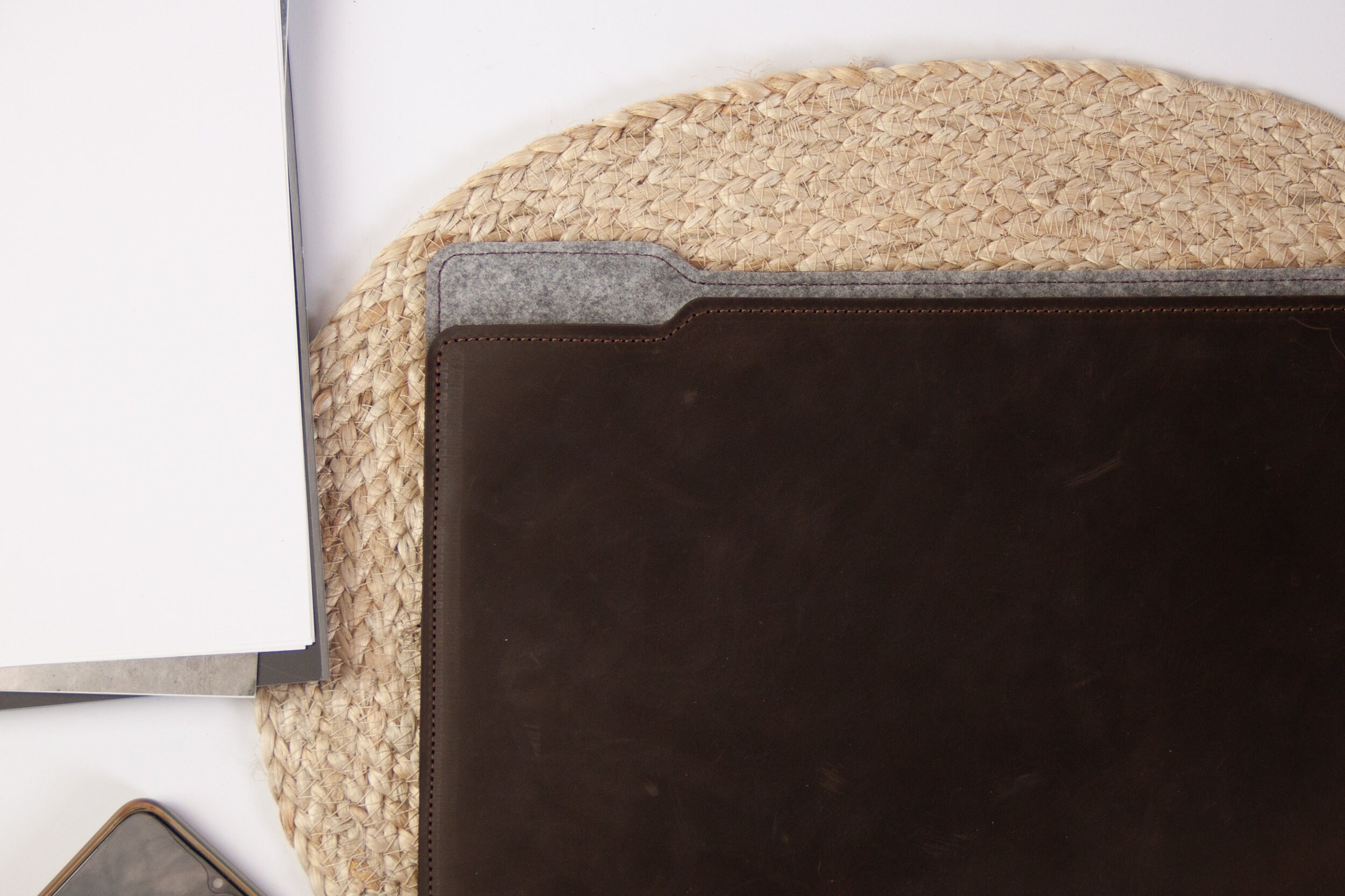 Leather File Folder,handmade Leather Folder,leather Document Holder ...