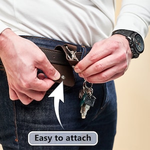Leather Belt Key Holder, Custom Belt Keychain, Leather Belt Keyring ...
