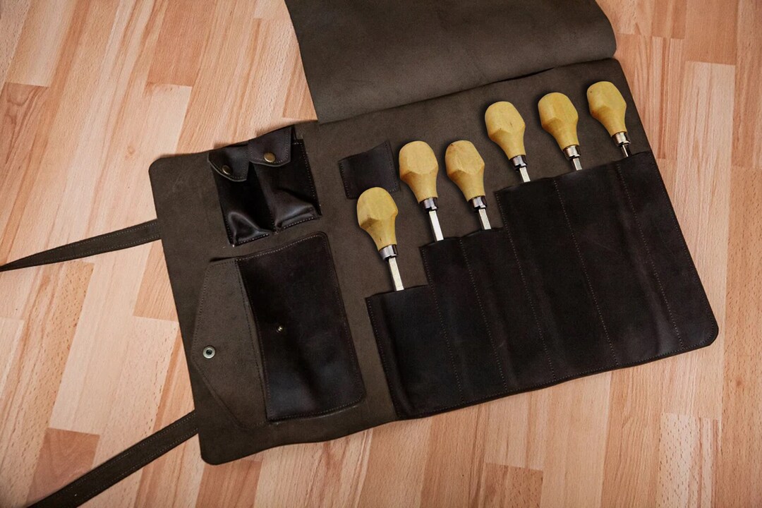 Personalized Leather Tool Roll, Tool Organizer Roll, Handmade Tool Roll ...