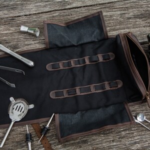 Bartender Roll Bag,leather Bartender Bag,leather Bartender Roll,barman ...