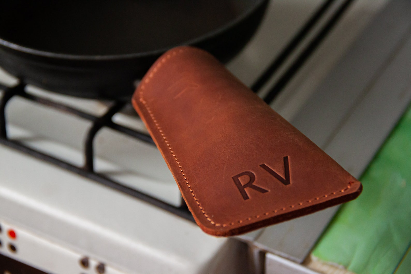 Leather Skillet Handle Cover,cast Iron Skillet Handle Cover,leather Pot ...