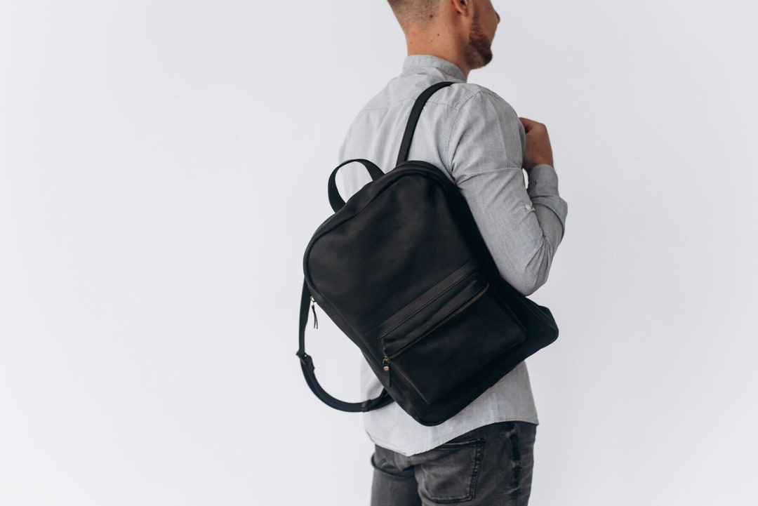 Custom Leather Backpack for Men, Leather Rucksack Men, Leather Laptop ...