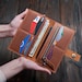 Сustom Leather Long Wallet, Monogrammed Womens Wallet, Handmade Long ...