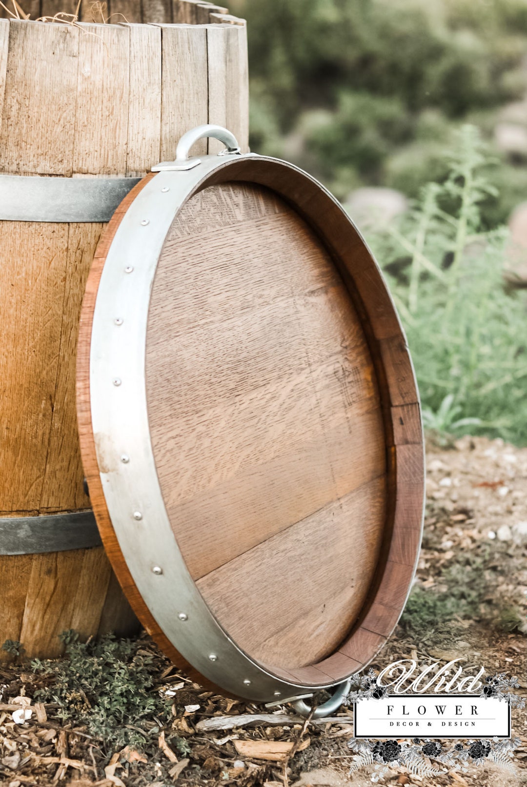 Wildflower Wine Barrel Top Tray - Etsy