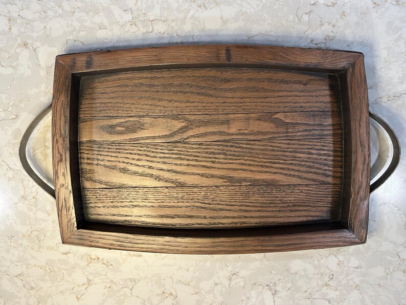 Wine Barrel Tray With Barrel Ring Handle - Etsy