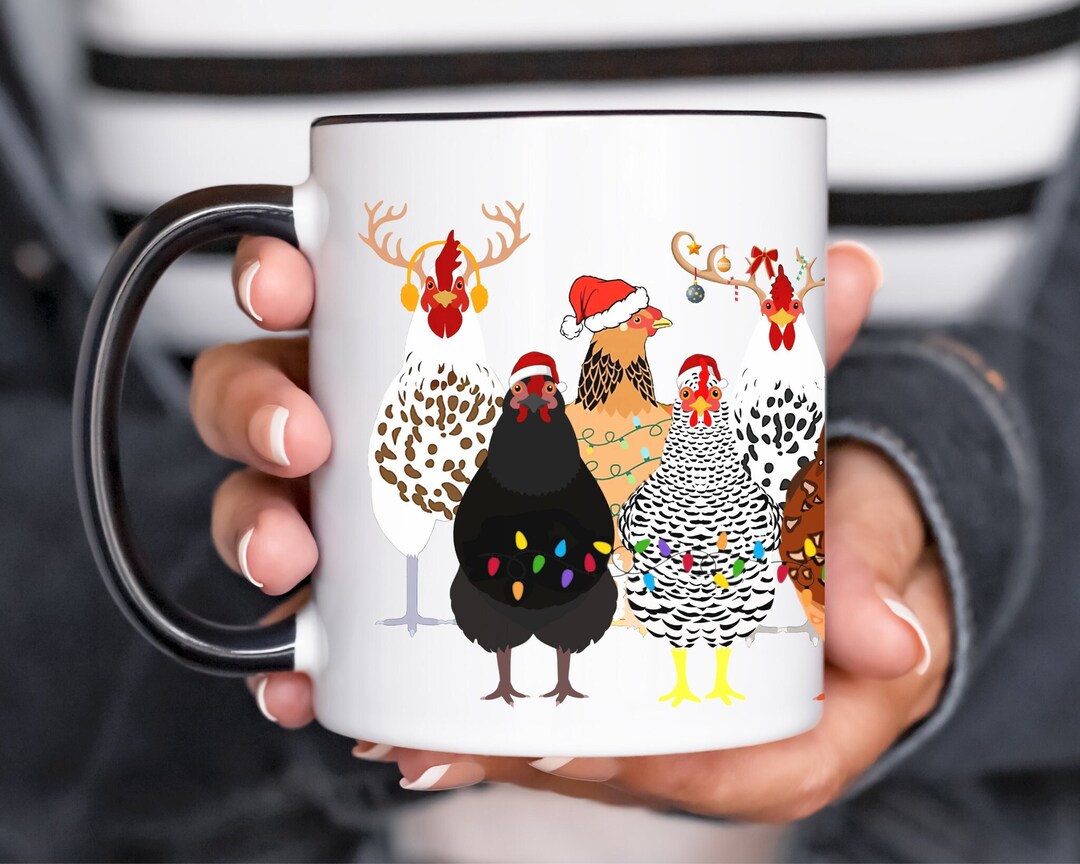 Сute Christmas Chickens Mug Christmas Coffee Mug Funny - Etsy