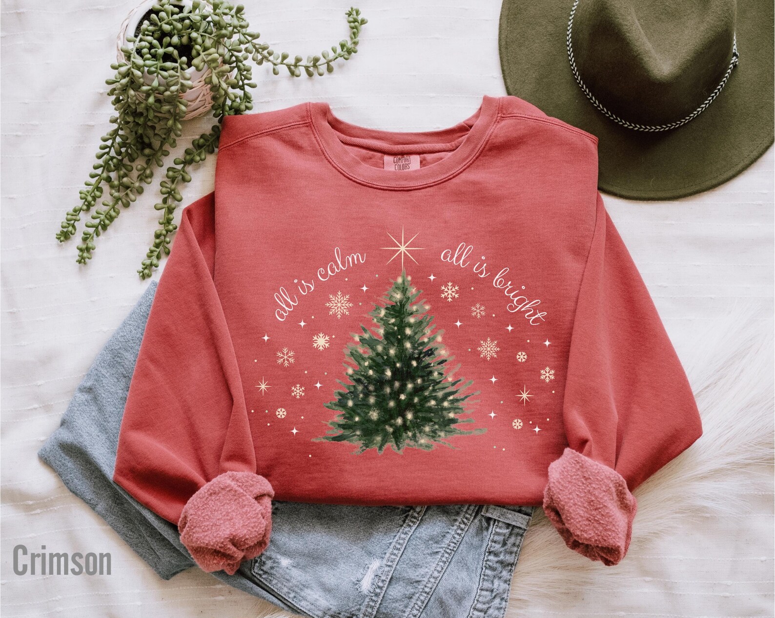 Christmas Tree Sweatshirt, Minimal Chic Holiday Hoodie, Cute Christmas ...