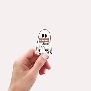 Ghost Reading Stickers, Teacher Halloween Sticker, Book Lover Sticker ...