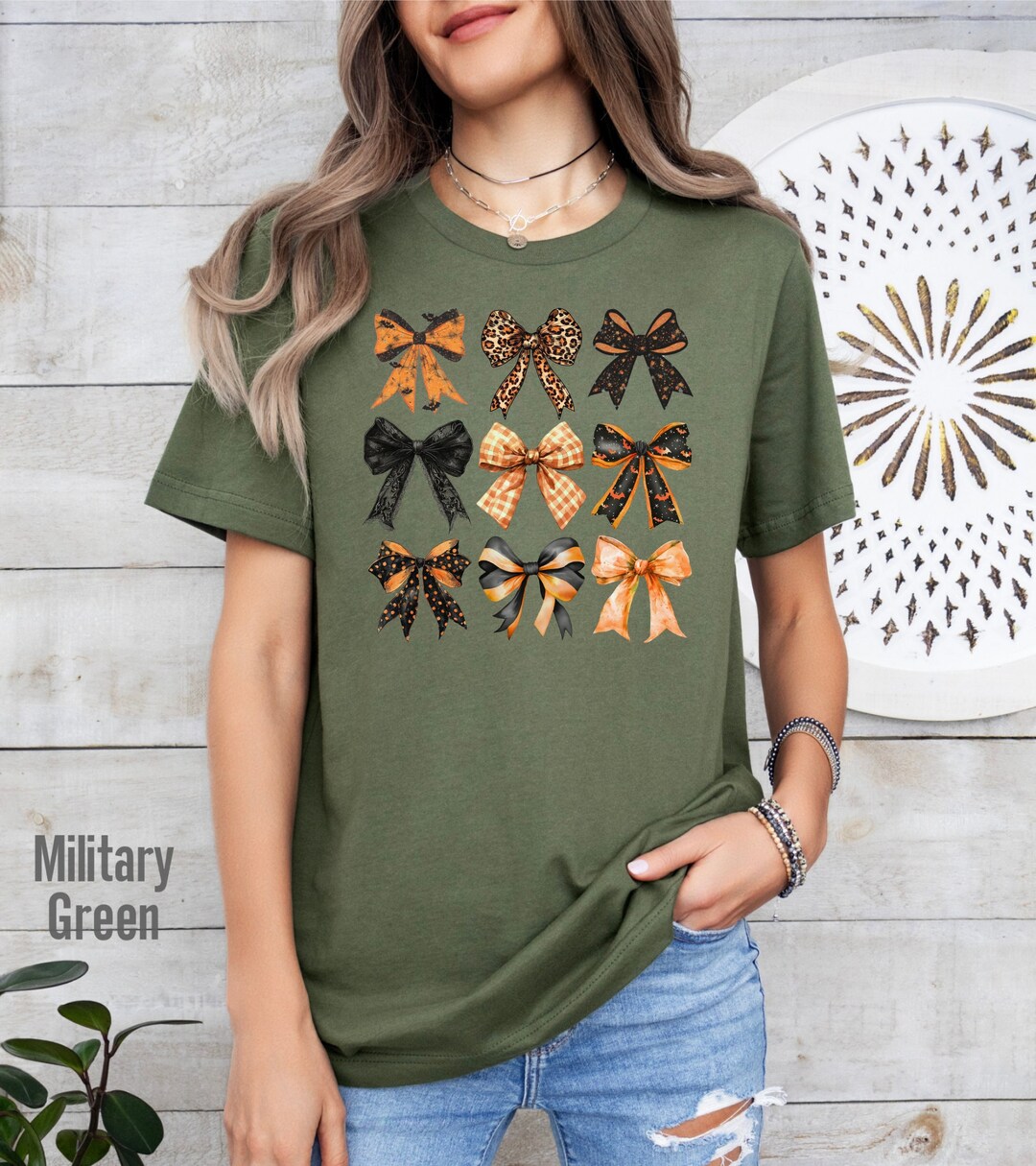 Halloween Coquette Bow Shirt, Cute Bow Shirt, Womens Halloween Shirt ...