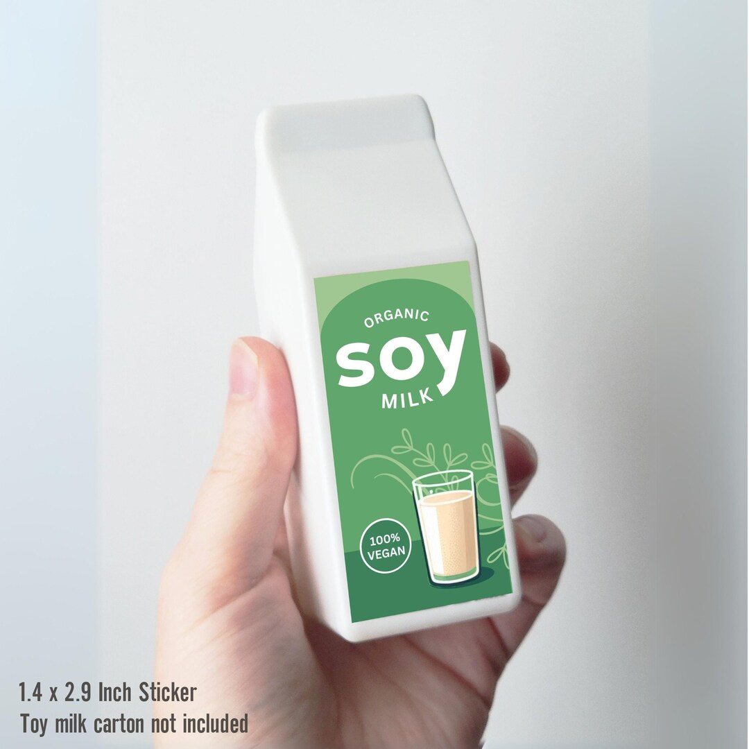Vegan Sticker for Kids Toy Milk Carton, Soy Milk Sticker, Non-dairy ...