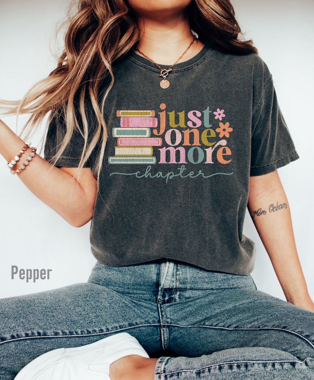 Comfort Colors Just One More Chapter Shirt, Floral Book Sweatshirt ...