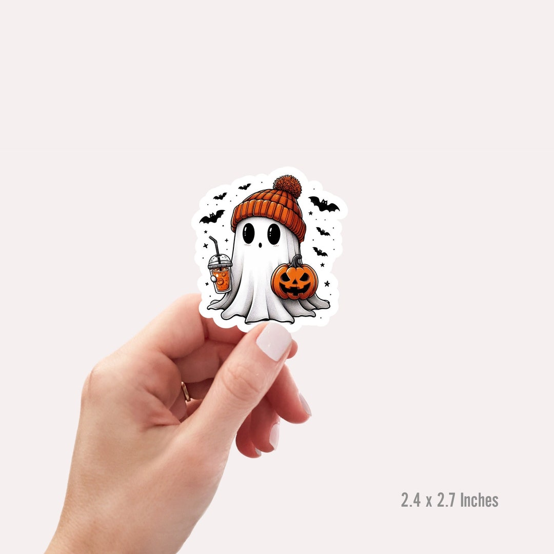 Halloween Ghost Sticker, Cute Ghost Sticker, Womens Halloween Sticker ...