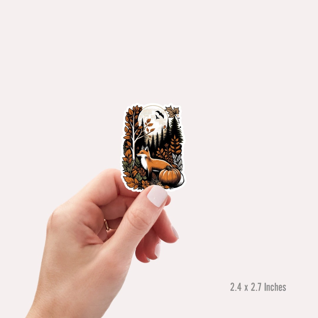 Cute Fox Sticker, Fall Fox Sticker, Halloween Fox Sticker, Fall Animals ...