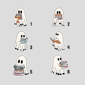 Ghost Reading Stickers, Teacher Halloween Sticker, Book Lover Sticker ...