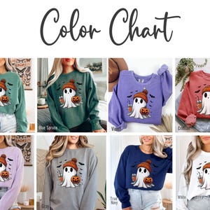 Halloween Ghost Comfort Colors Shirt, Cute Ghost Shirt, Womens ...