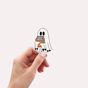 Ghost Reading Stickers, Teacher Halloween Sticker, Book Lover Sticker ...