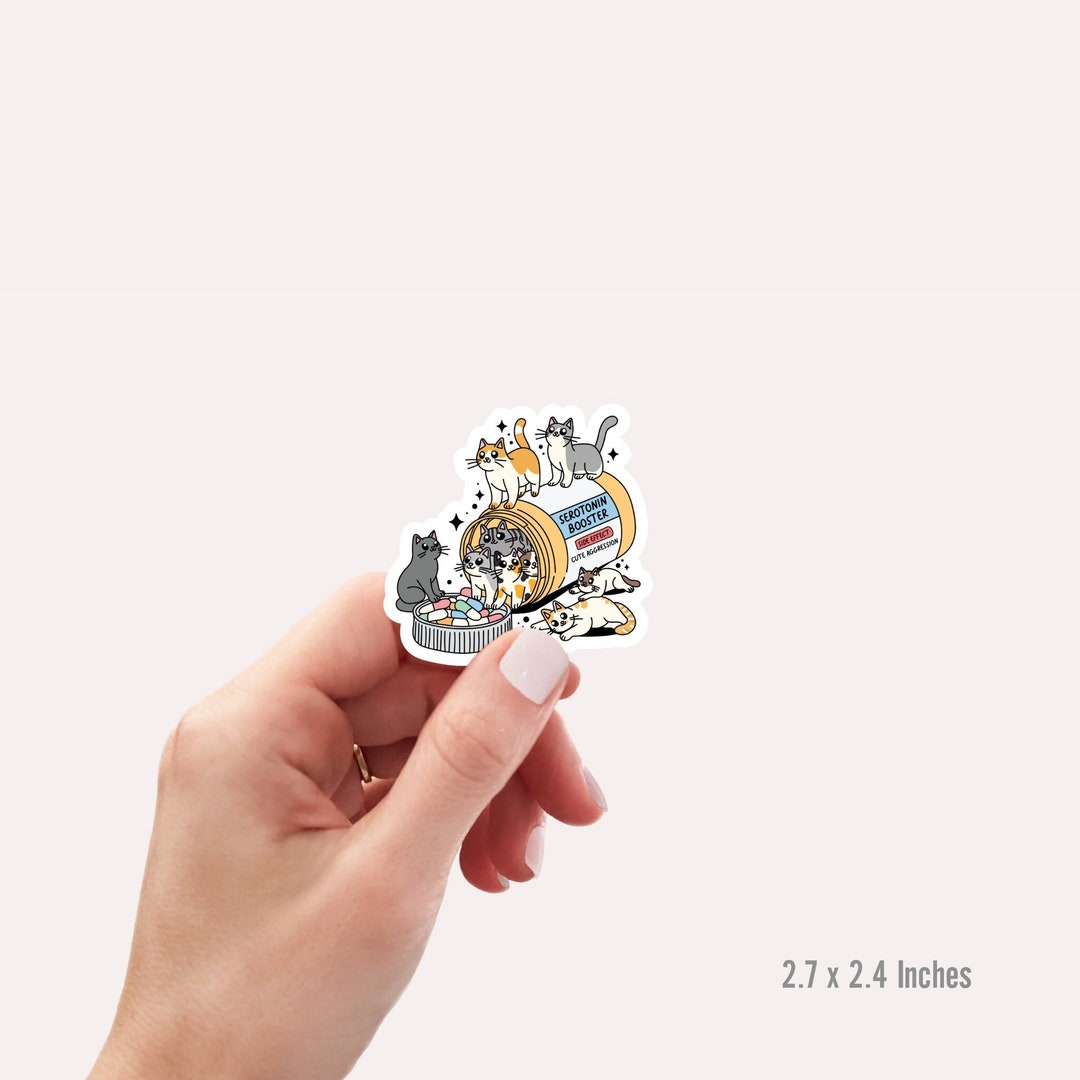 Antidepressant Cat Sticker, Funny Cat Sticker, Cat Mom Sticker, Cat ...