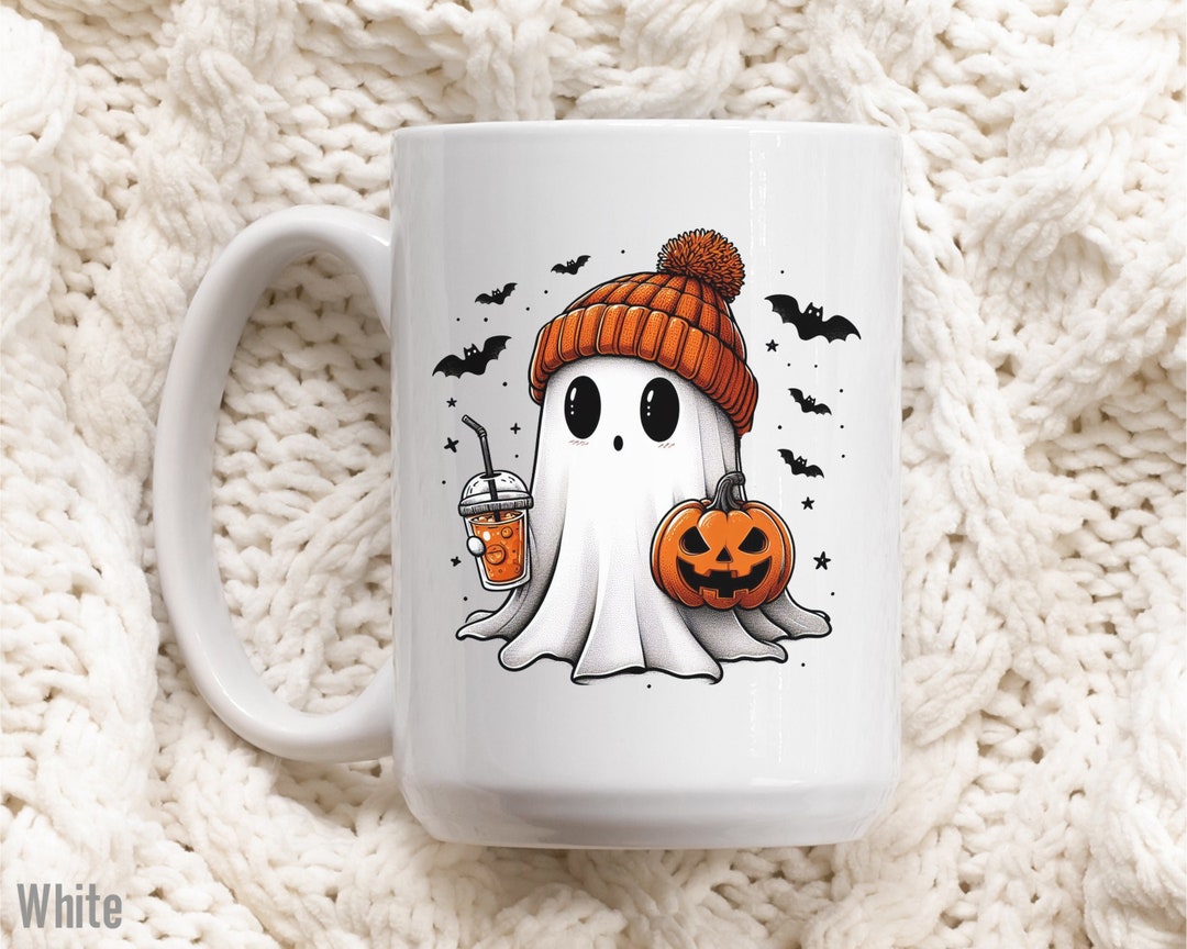 Halloween Ghost Coffee Mug, Cute Ghost Mug, Womens Halloween Mug, Cute ...