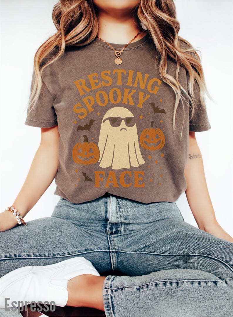 Halloween Ghost Comfort Colors Shirt, Cute Ghost Shirt, Womens ...