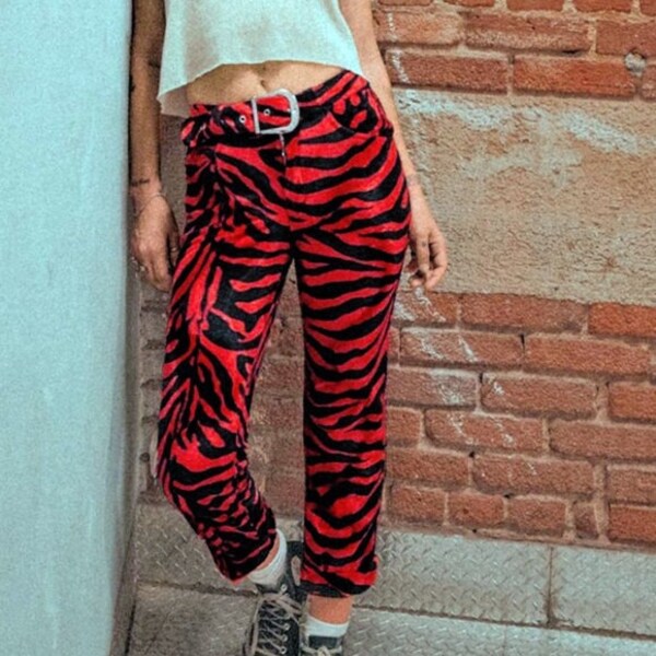 Zebra Print Pants - Etsy