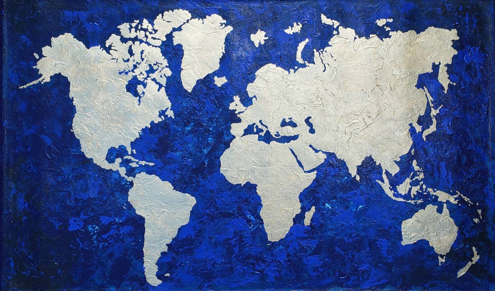 Handmade Original Painting World Map Painting Gold Leaf - Etsy