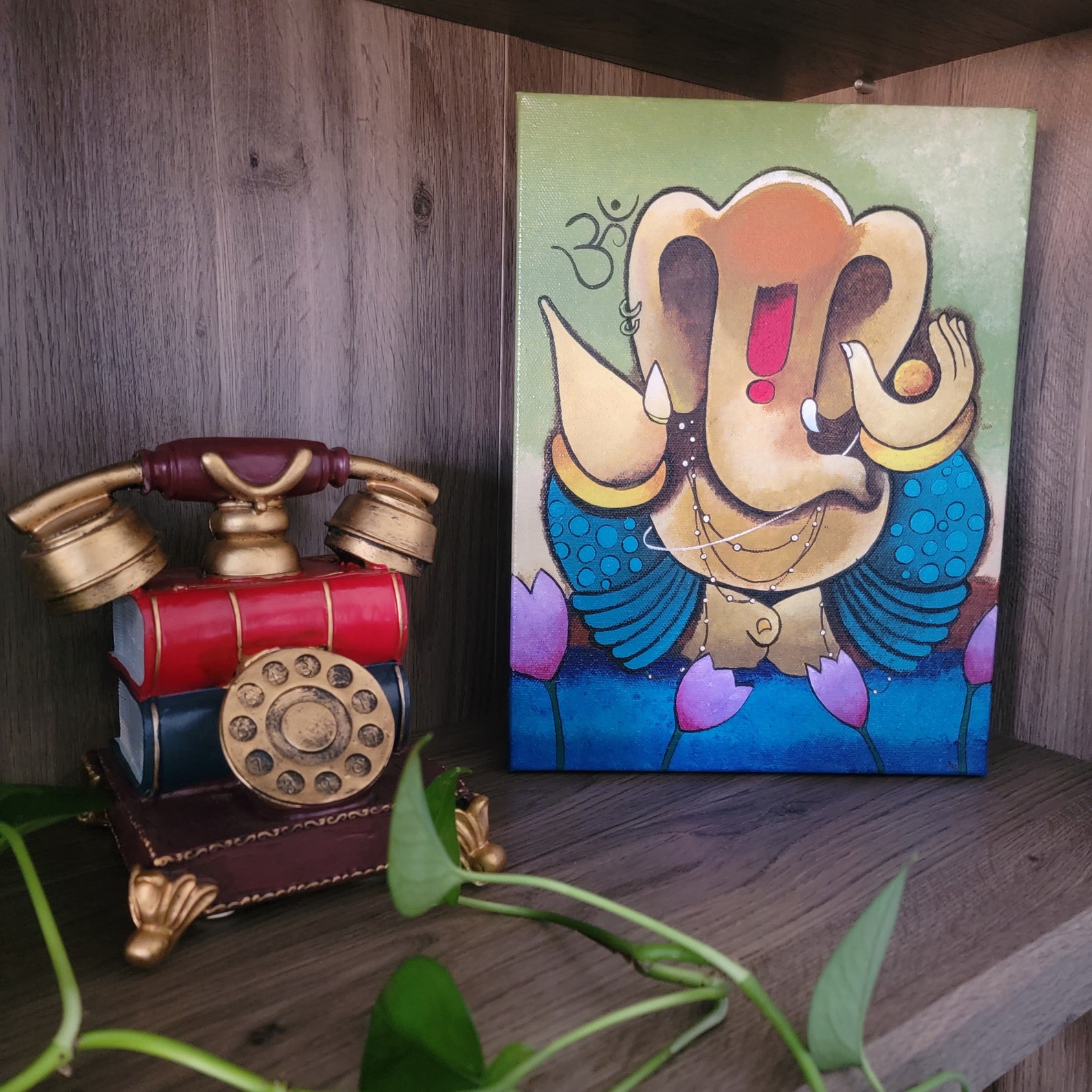 Ganesh Painting, Hindu God Ganpati Painting, Indian Spiritual Art ...