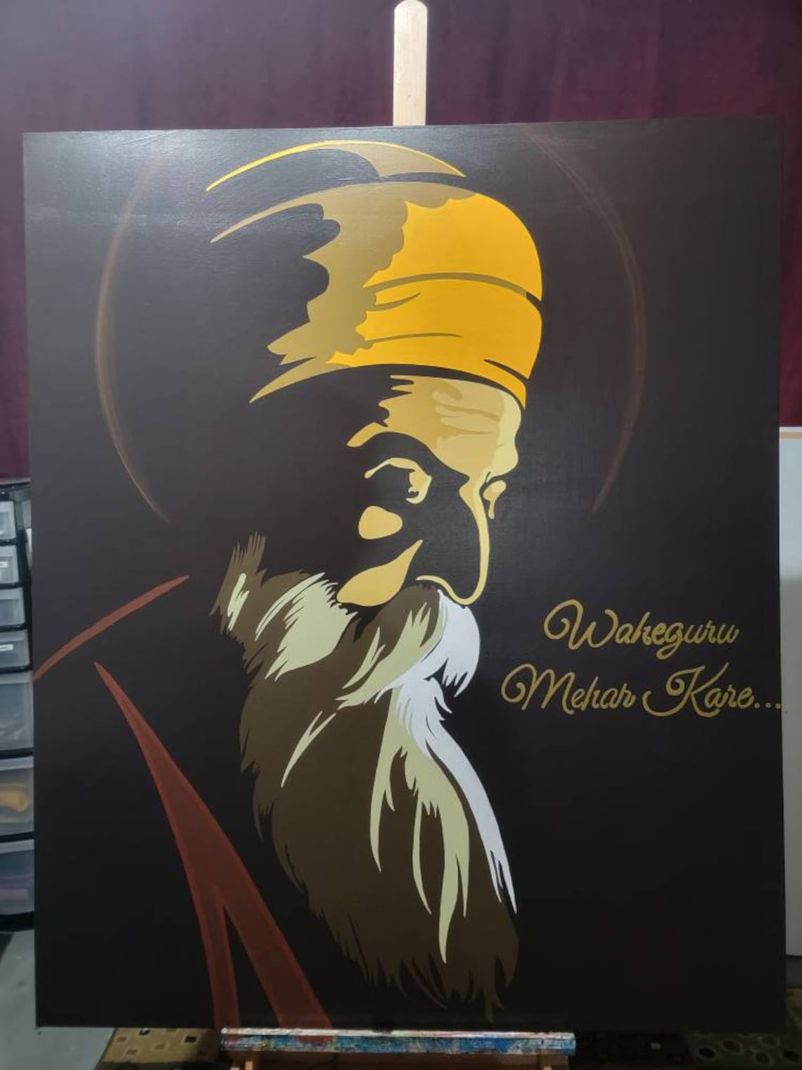 Guru Nanak Abstract Painting Modern Wall Art Decor Original - Etsy