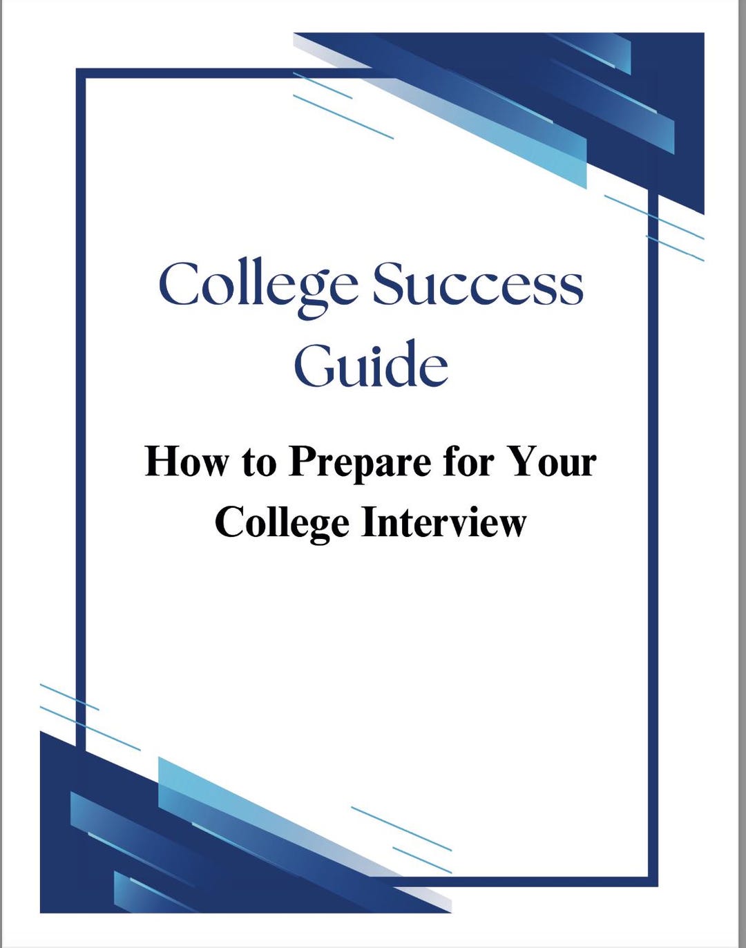 College Success Guide: How to Prepare for a College Interview - Etsy