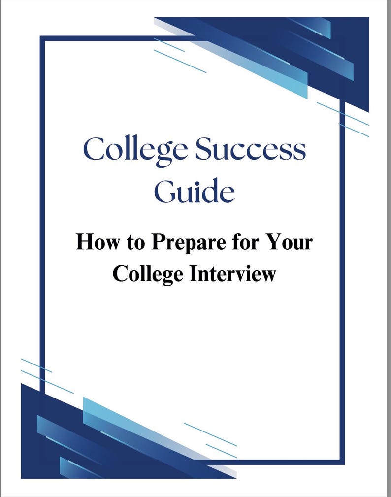 College Success Guide: How to Prepare for a College Interview - Etsy