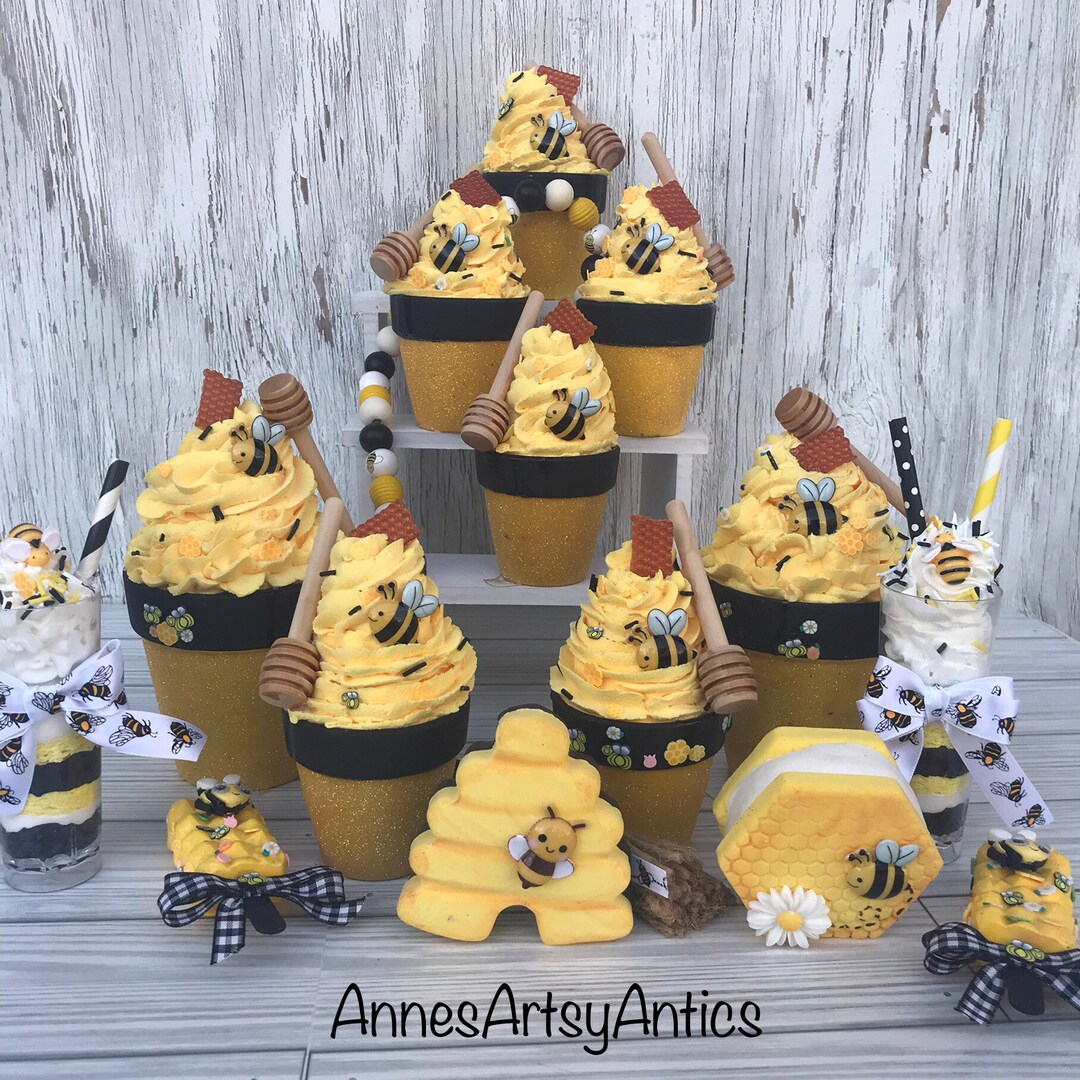 Bee Cupcake-fake Bake Bee Cupcake-bee Tiered Tray-coffee Bar Bee Decor ...