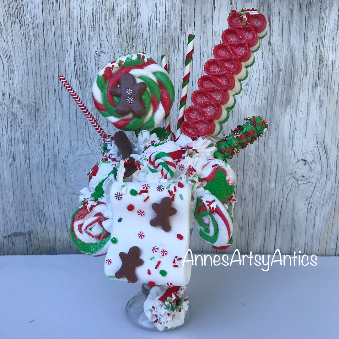 Holiday Sundae-christmas Sundae-food Prop-gingerbread Sundae-faux ...