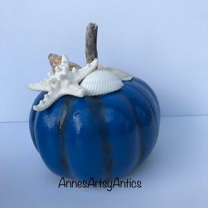 Coastal Pumpkin-key West Pumpkin-shell Pumpkin-coastal Pumpkin Decor ...