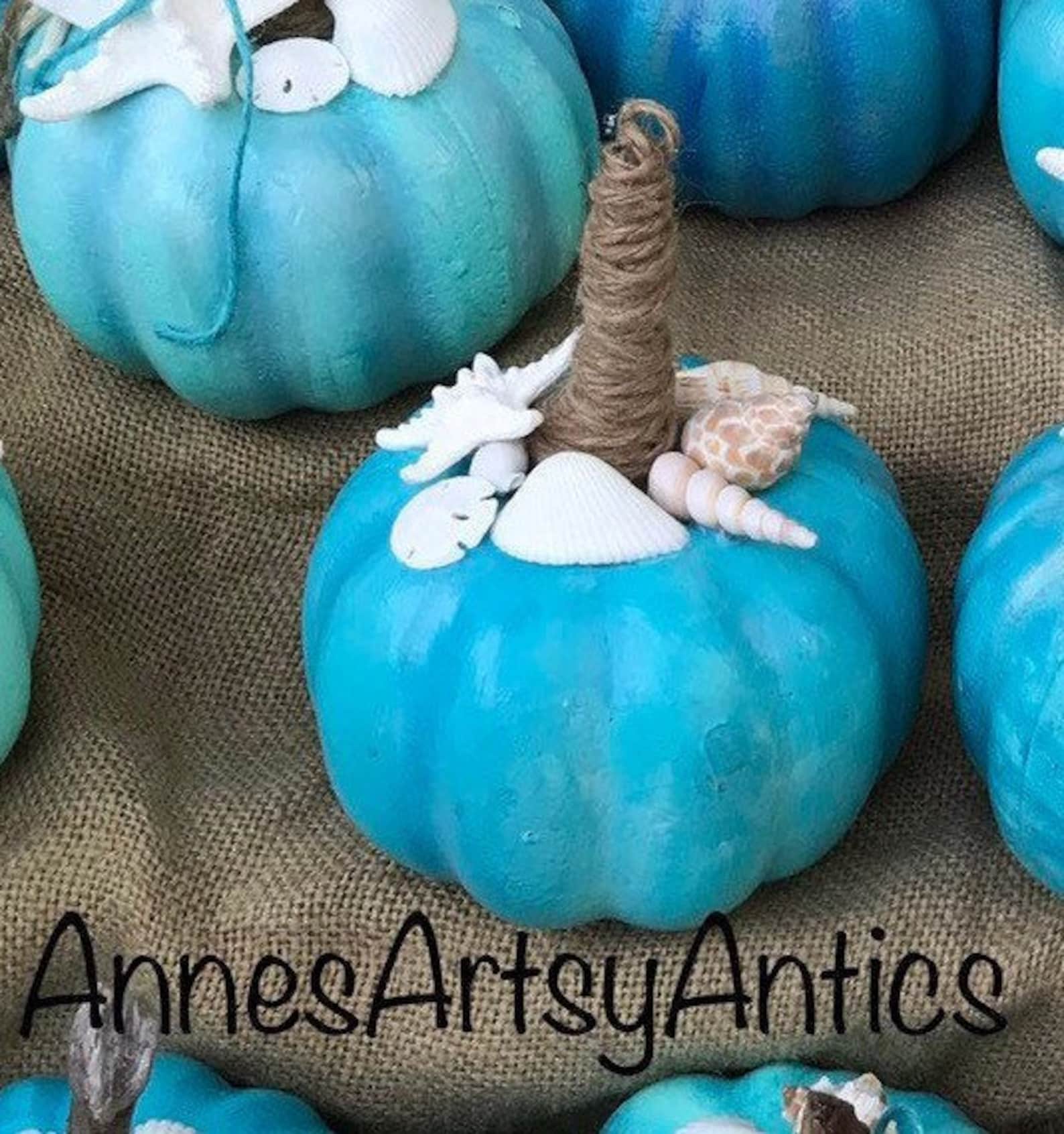 Coastal Pumpkin-key West Pumpkin-shell Pumpkin-coastal Pumpkin Decor ...