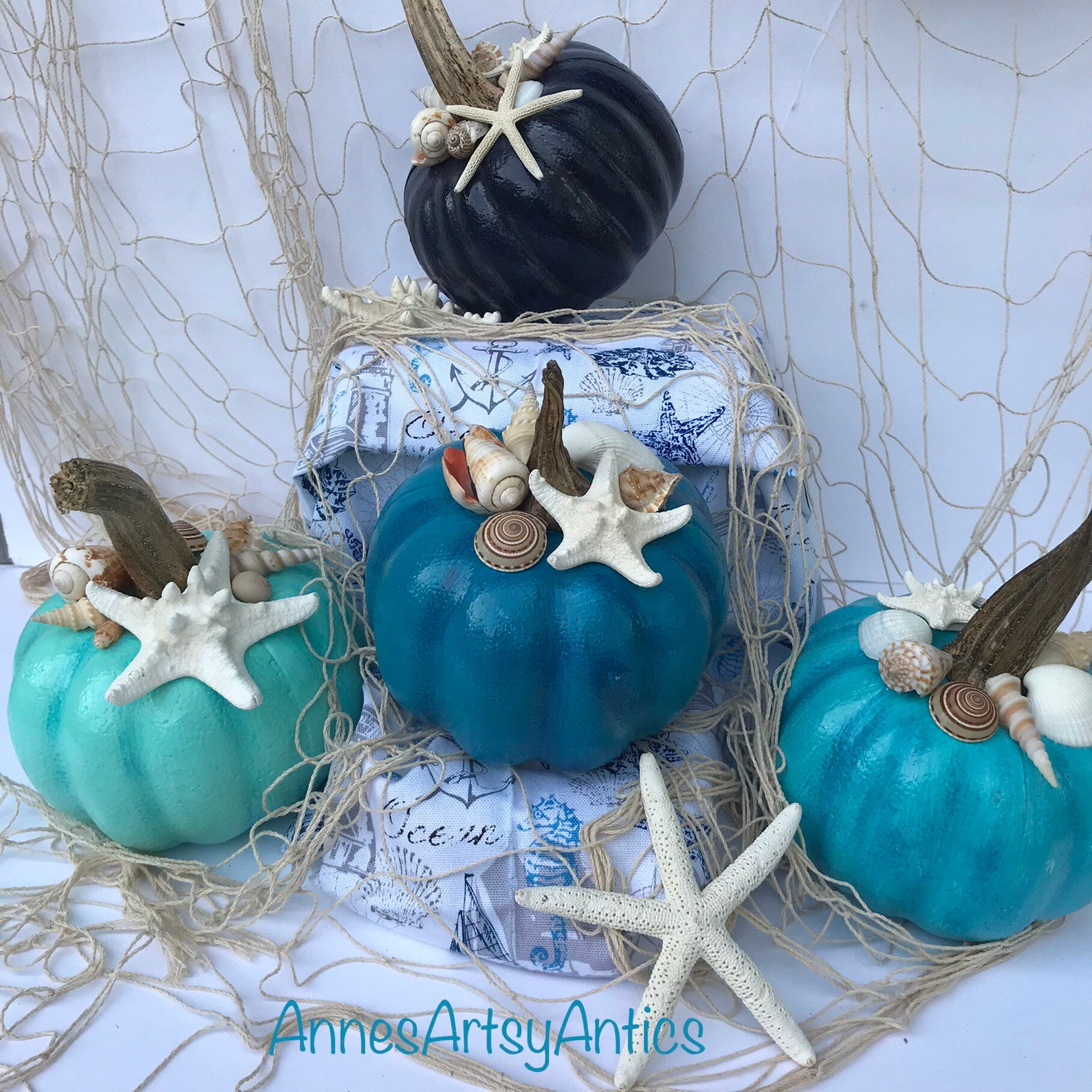 Coastal Pumpkin-key West Pumpkin-shell Pumpkin-coastal Pumpkin Decor ...