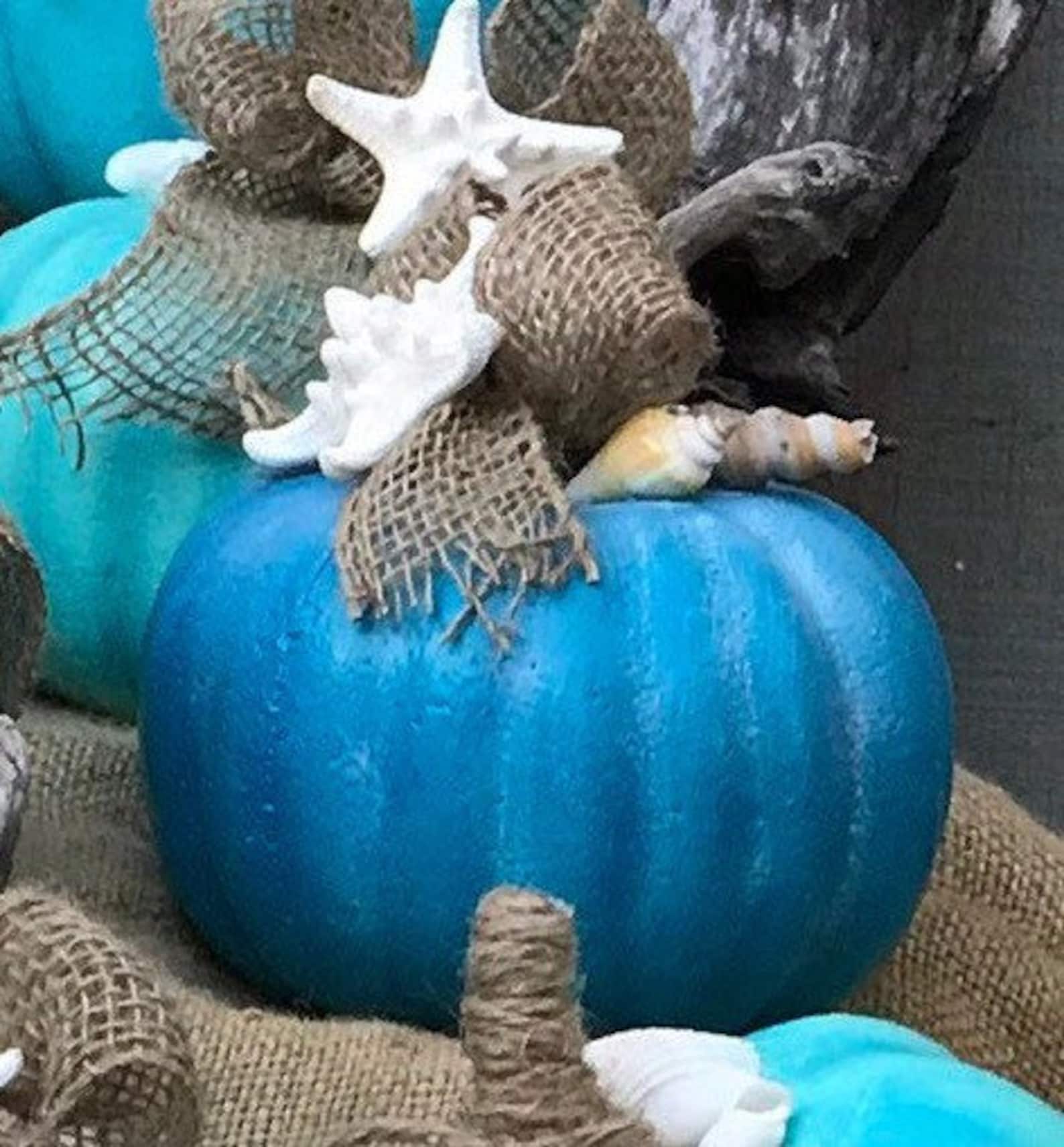 Coastal Pumpkin-key West Pumpkin-shell Pumpkin-coastal Pumpkin Decor ...
