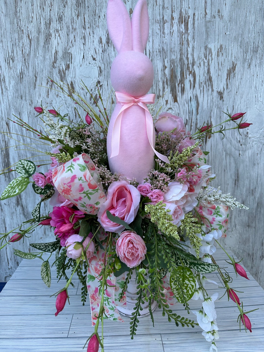 Bunny Floral-spring Bunny-bunny Centerpiece-bunny Tablescape-easter ...