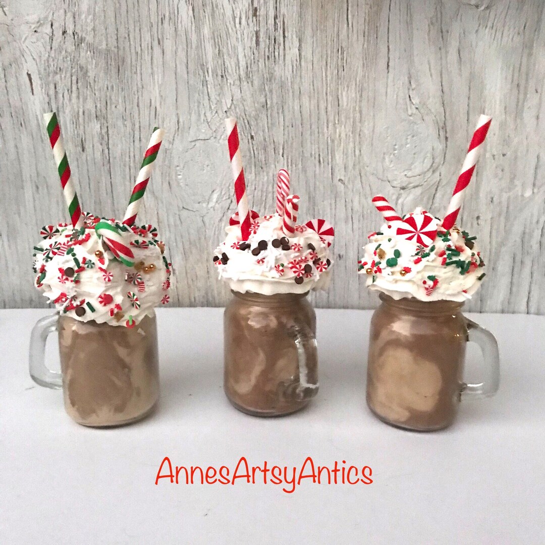 Mini Hot Chocolate-coffee Bar Decor-hot Cocoa Decor-fake Milkshake-faux ...
