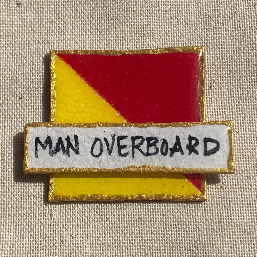 Man Overboard Nautical Flag Pin, Brooch - Etsy