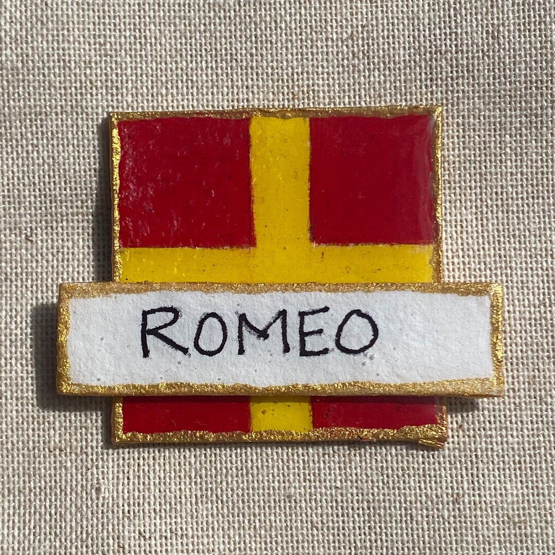 Romeo Nautical Flag Pin, Brooch - Etsy