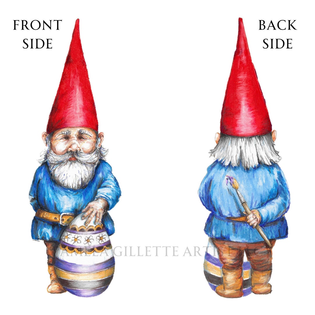 Gnome: Egg-bert Card, Whimsical Cards, Colored Pencil, Blank Cards - Etsy