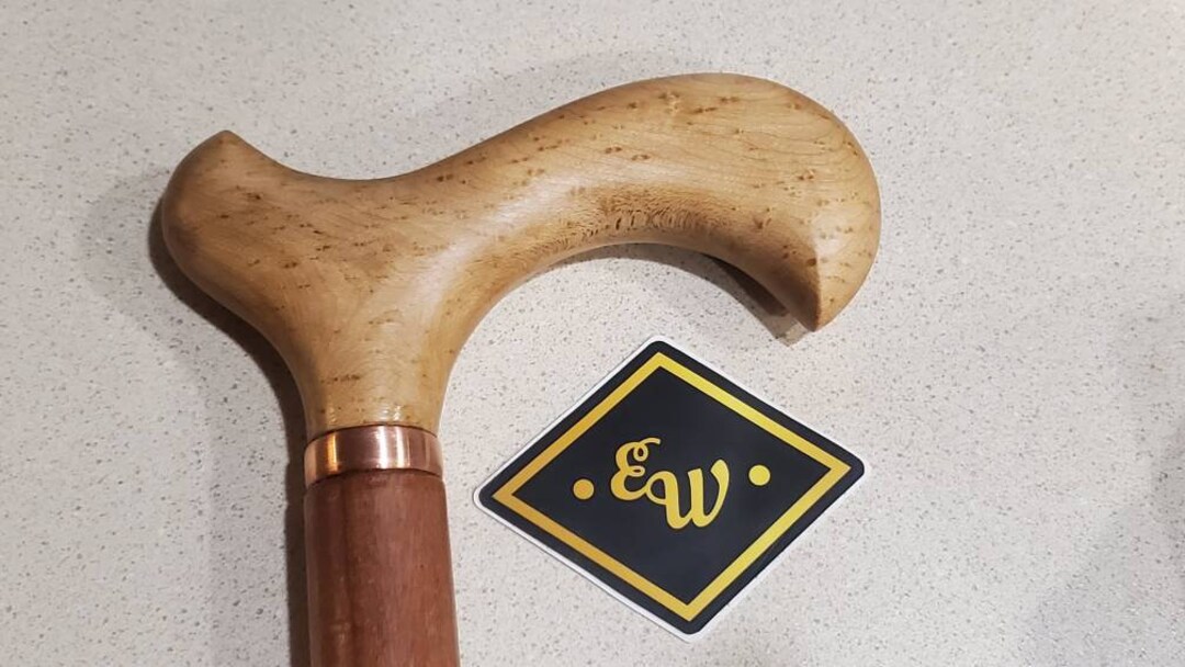 Luxury Cane Spalted Maple Birds Eye/sapele Derby Style Grip, Handmade ...