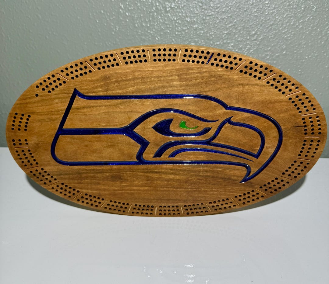 Seahawks Cribbage Board - 3 Track - Etsy