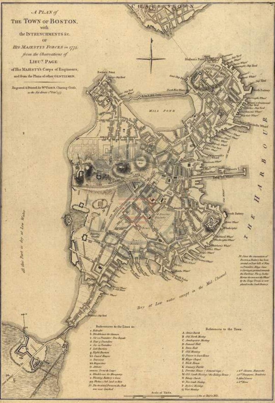 Boston Revolutionary War Map From 1775 1 - Etsy
