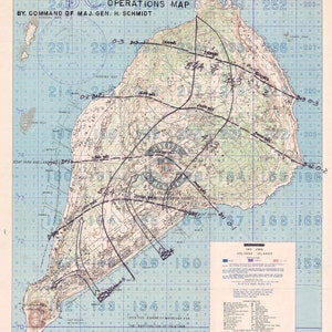 Iwo Jima Battle Planning Map, 1944-1945 - Etsy