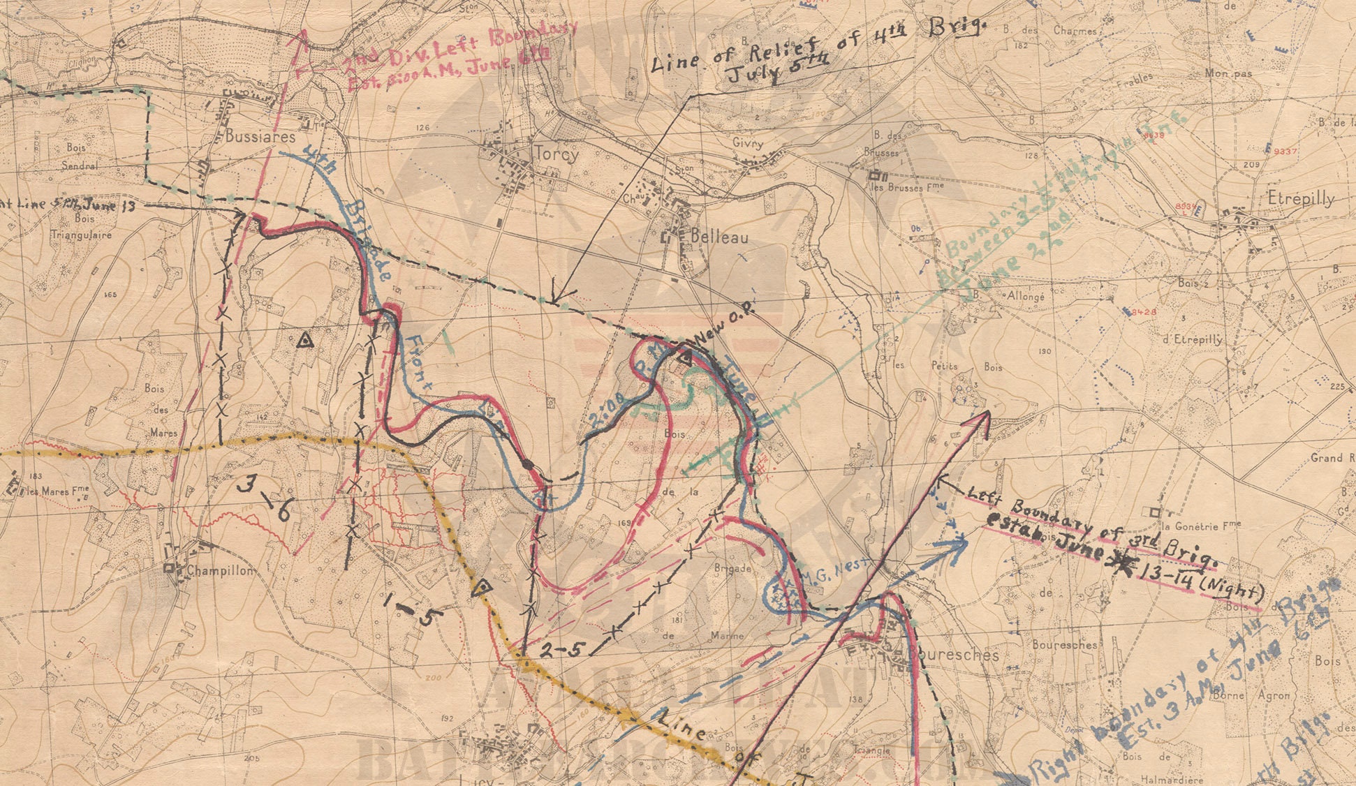 Belleau Wood, France WW1 Battle Map, 1918 - Etsy UK
