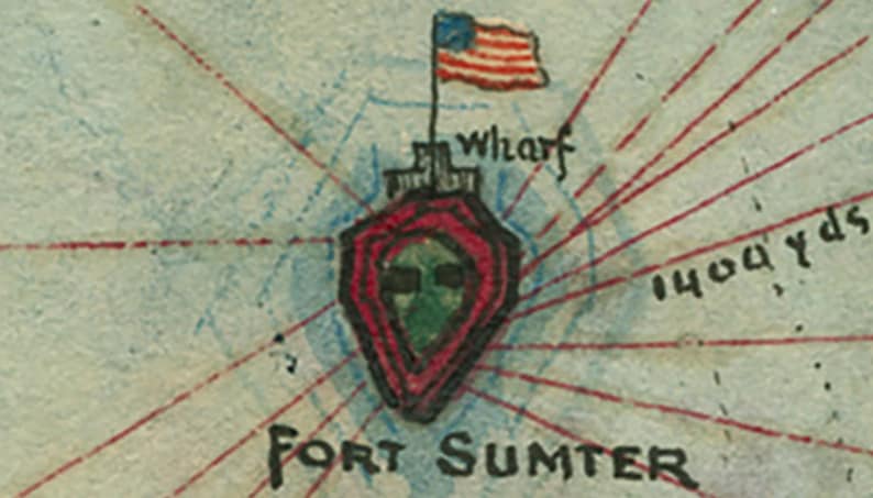 Fort Sumter Battle Map 1861 - Etsy