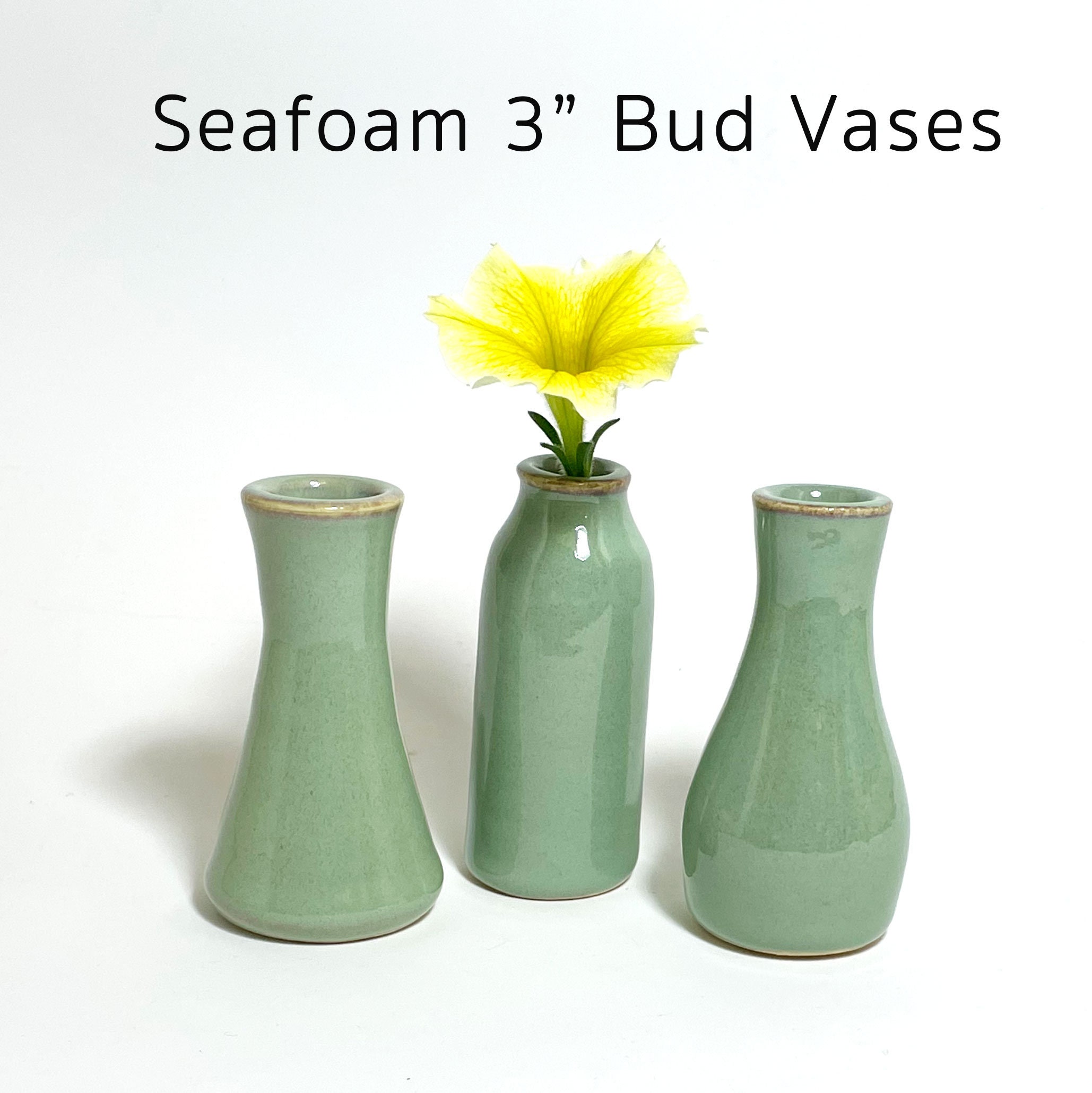 Seafoam Green Mini Bottle Bud Vase Tiny Flower Cutting Bottles Boho ...