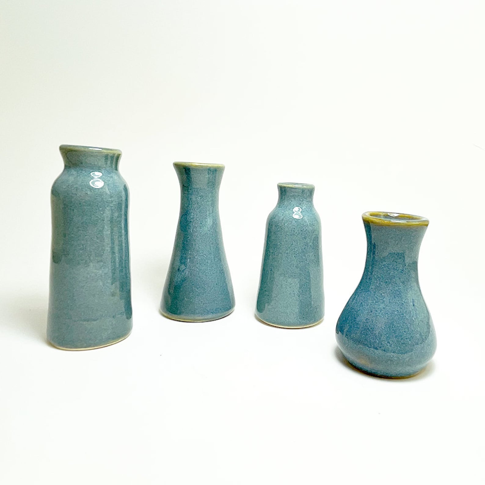 Big Sur Slate Blue Bud Vases Ceramic Mini Bottles for Flower Cuttings ...