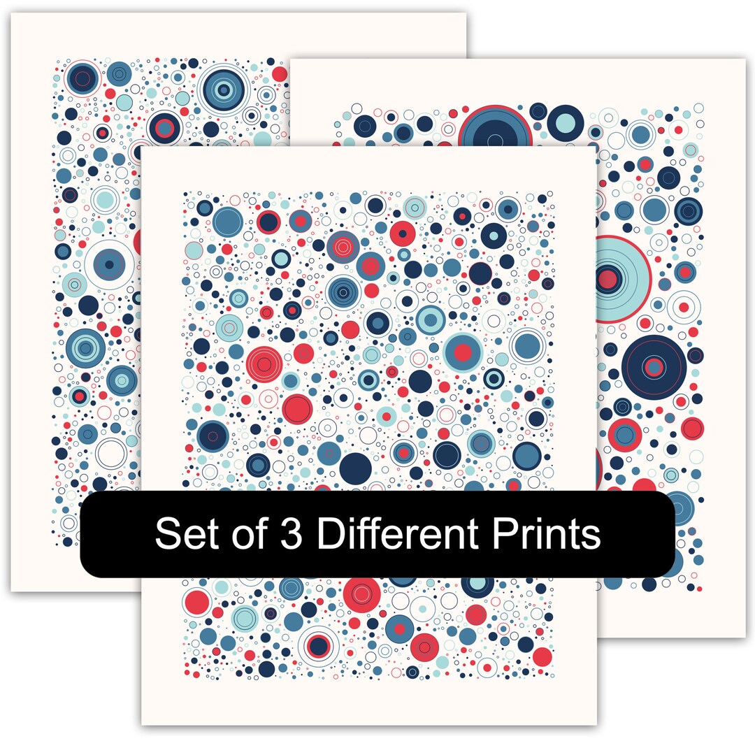 Set of 3 Circle Packing Generative Art Unframed Photographic Prints ...