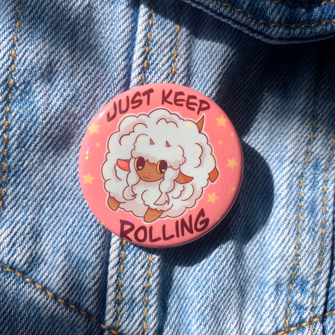 Just Keep Rolling Holographic Wooloo Button - Etsy